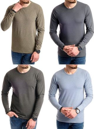 Jack & Jones Langarmshirt (4er-Pack) Basic Shirts mit Rundhalsausschnitt