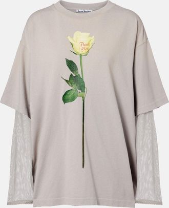 Acne Studios Bedrucktes T-Shirt Edra aus Baumwoll-Jersey