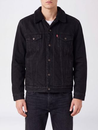Levi's Jeans-Hemdjacke mit Fellkragen und aufgesetzten Taschen