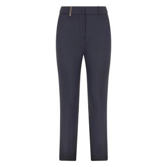 PESERICO Femme, Pantalons, Bleu, Taille: 42 FR Pantalon Slim en Coton