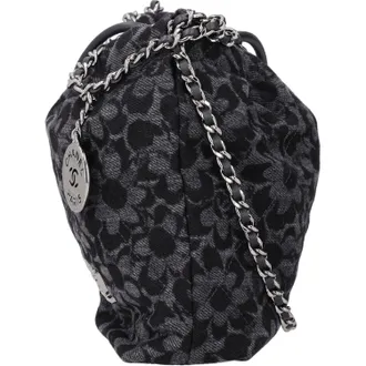 Chanel 22 Mini Denim Shoulder Bag - Black