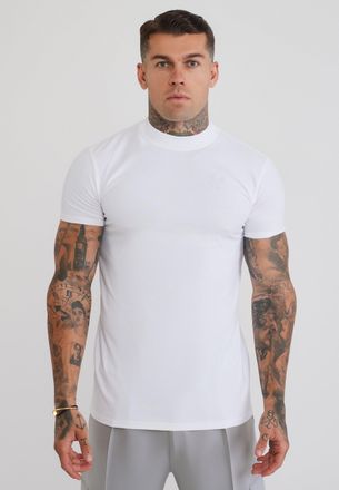Siksilk Herren Wei&szlig;es Muscle Fit T-Shirt XXL
