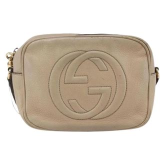 Gucci Pre-owned Leder Umh&auml;ngetasche - - Pre-owned - Damen - Beige - ONE SIZE