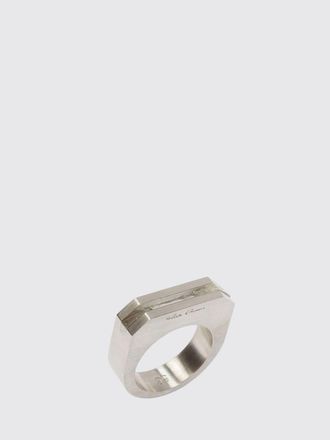 Rick Owens Bague Hollywood en laiton chrom&eacute; avec cristaux et logo grav&eacute;