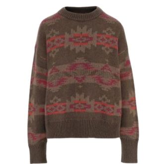 Woolrich Pull &agrave; col rond Fair Isle - Femme - Pulls - Brun - Taille: 36 FR