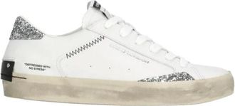 Crime London Femme, Chaussures, Blanc, Taille: 37 EU Distressed Baskets