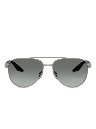 Prada lunettes de soleil &agrave; monture pilote - Gris
