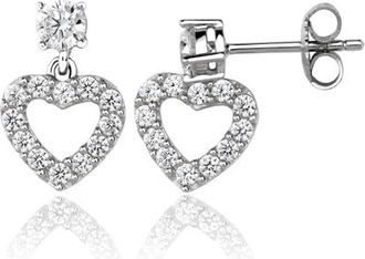 Monteverdi VNAMONJ-ER-0017 Boucles doreilles en forme de coeur pour femme en argent sterling 925 rhodié Largeur 15 mm, Eine Größe, Argent sterling, Pas de gemme