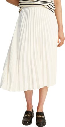 Tommy Hilfiger Damen Rock Fluid Pleated Pull On Midi Faltenrock, Elfenbein (Ivory Petal), 38