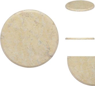 vidaXL Dessus de table Crème Ø40x2,5 cm Marbre - Dessus De Table Marbre - Plateau De Table - Décoration Intérieur - Table Basse - Table Salle à Manger