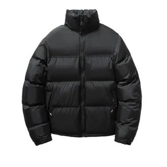 Generic Parka courte à col montant pour homme - Coupe-vent - Chaude et décontractée, Noir, S
