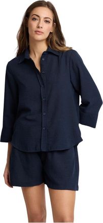 Kocca Femme, Blouses et Chemises, Bleu, Taille: 40 FR Blouse chic l&eacute;g&egrave;re &agrave; manches longues