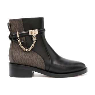 Michael Kors Hamilton Ankle Boots mit Verzierungen aus Leder und Logo - - Shoes - Damen - Schwarzk - 40 EU