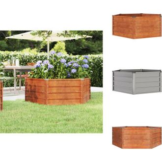 vidaXL Vidaxl - Lit sur&eacute;lev&eacute; de jardin rouill&eacute; 129x129x45 cm acier corten - Jardiniere Hexagonale - Pot De Fleurs Ext&eacute;rieur - Lit Sur&eacute;lev&eacute; - Acier Corten