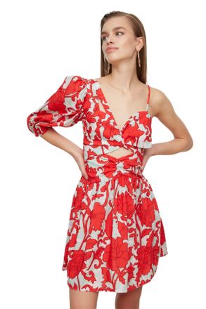 Trendyol Trendyol Damen Detailed Poplin Dress, Multi Color, 40 EU