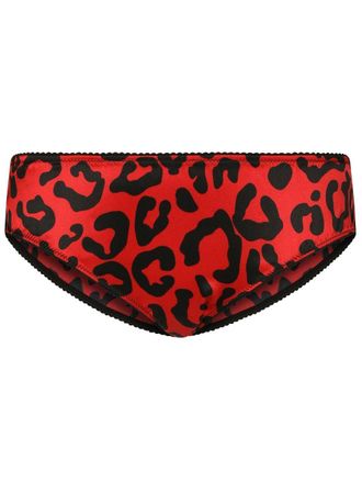 Dolce & Gabbana Slip mit Leoparden-Print - Rot