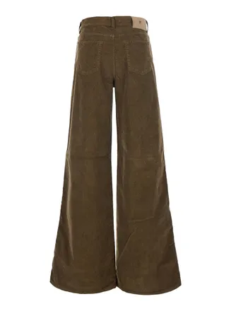 Pantaloni Torino Womens Corduroy Pants Cindy Brown Cotton And Elastane Trousers