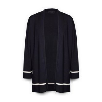 Elena Miro Viskose-Mischungs-Cardigan mit Streifendetails - - Knitwear - Damen - Blau - S