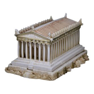 Generic Parthenon Acropolis Athen Athena, Tempel, griechische Marmor-Skulptur, Patina (gealtert) / Elfenbein, H&ouml;he: 16,50 cm, L&auml;nge: 32,50 cm