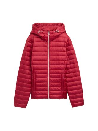 Tom Tailor Damen 1046598 Lightweight Steppjacke mit Kapuze, 28124-Dried Pomegranate, XL
