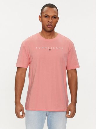 Tommy Jeans T-Shirt Linear Logo DM0DM17993 Rosa Regular Fit