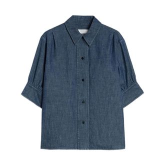 Jil Sander Hemd mit Knopfverschluss und &uuml;berschnittenen Schultern - - Blouses & Shirts - Damen - Blau - XS