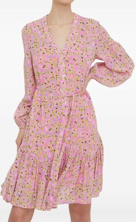 HUGO BOSS robe courte à volants - Rose