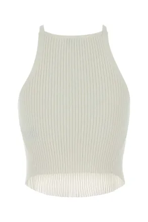 Courr&egrave;ges Womens White Viscose Blend Tank Top Heritagewhite Exterior: Polyester Maglie Sweater