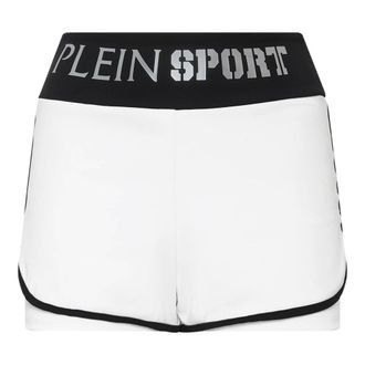 Plein Sport Femme, Shorts, Blanc, Taille: 38 FR Short de jogging