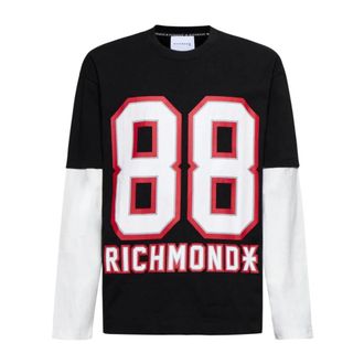 John Richmond Langarmshirt mit Aufdruck 88 - - Tops - Herren - Schwarzk - M