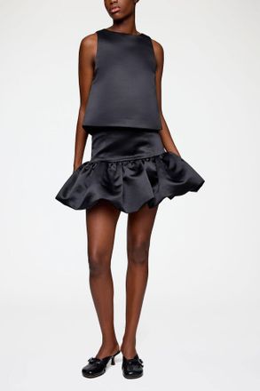 Ganni Rock aus Satin in Schwarz - Gr&ouml;&szlig;e 32