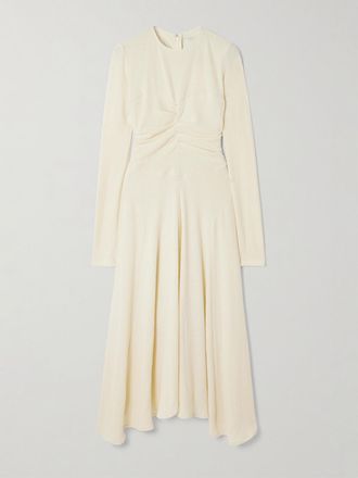 Isabel Marant Flora Midikleid Aus Jersey Aus Einer Baumwollmischung Mit Raffungen - Ecru