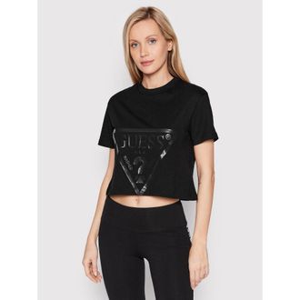Guess T-Shirt V2YI06 K8HM0 Schwarz Regular Fit
