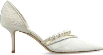 Jimmy Choo London Femme, Chaussures, Blanc, Taille: 38 1/2 EU Aurelie 65 Escarpins