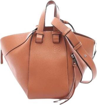 Loewe Pre-owned Hammock Small Leather 2way Handbag - Femme - Pre-owned - Brun - Taille: ONE Size