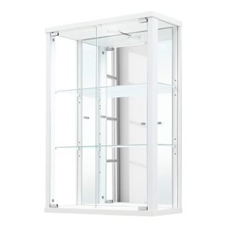 Fredriks home24 Hängevitrine II 56 x 82 x 25cm Weiß/Weiß