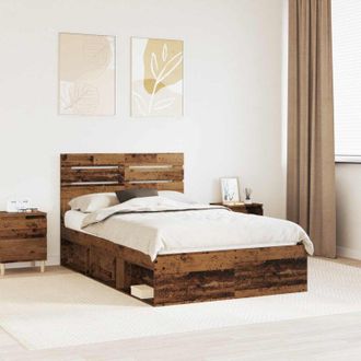vidaXL vidaXL Cadre de lit Bois ancien 120 x 200 cm Pin massif