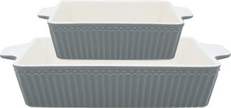 Green Gate [W2023/02] Dishes Alice stone grey rectangular set of 2 small