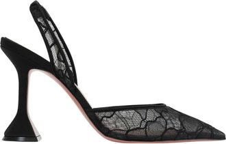 Amina Muaddi Holli Lace Sling 95 - Femme - Chaussures - Noir - Taille: 40 EU