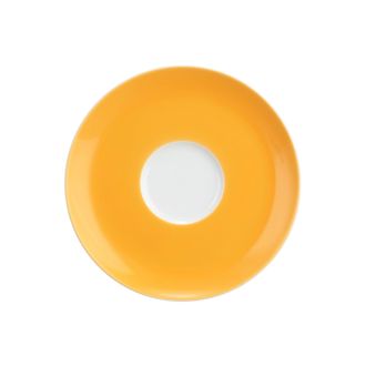 SELTMANN WEIDEN Liberty Pure Colors Mango Orange Kombiuntertasse, 16 cm, Runder Unterteller mit farbigem Rand, Mix-&-Match-Geschirr, Spülmaschinen- und Mikrowellenfes