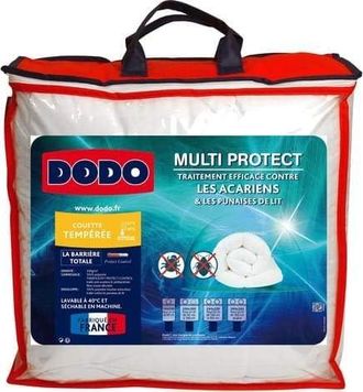 Dodo Couette Temp&eacute;r&eacute;e Multi Protect 220x240 cm - Convient 2 Personnes - Anti-Acariens et Punaises de Lit - Tissu 100% Polyester - Garnissage 100% Polyester