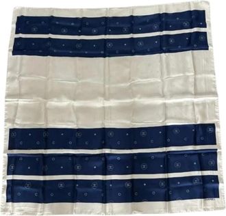 Chanel Pre-owned Silk Square Scarf - Femme - Pre-owned - Bleu - Taille: ONE Size