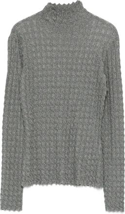 Emporio Armani pull texturé à col montant - Gris