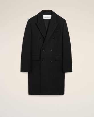 Ami Ami Paris - Manteau noir double boutonnage en laine Noir - Taille : 34 - pour Femme
