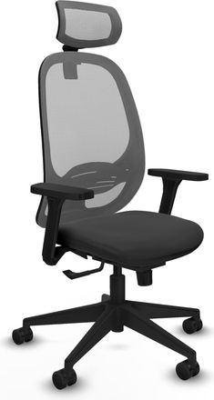 Piqueras y Crespo Arbeitsstuhl mit 3D-Armlehnen, h&ouml;henverstellbarer Lendenwirbelst&uuml;tze und h&ouml;henverstellbarem Kopfteil und Neigungsverstellung, ausgestattet mit 3 Posit