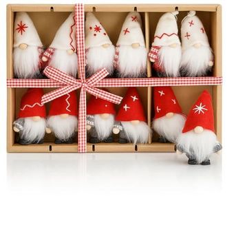 Com-Four 12x pendentifs Père Noël Haut de Gamme pour larbre de Noël, pendentifs Figurines darbre de Noël enchanteurs comme tentures darbre, décorations de Noël