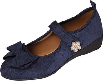 Generic Chaussures Mary Jane confortables avec noeud pour femme, couleur unie, respirantes, polyvalentes, l&eacute;g&egrave;res, d&eacute;contract&eacute;es, pour le travail, le bureau, 