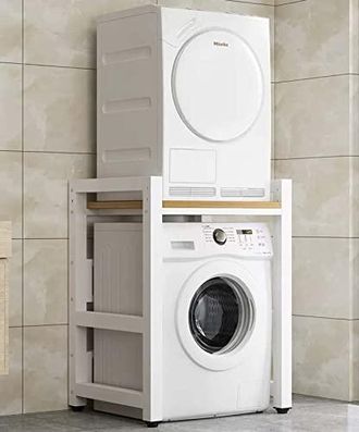 Generic Meuble de rangement pour machine &agrave; laver &agrave; tambour - Kit dempilage pour machine &agrave; laver et s&egrave;che-linge - &Eacute;tag&egrave;re de rangement pour machine &agrave; laver - c