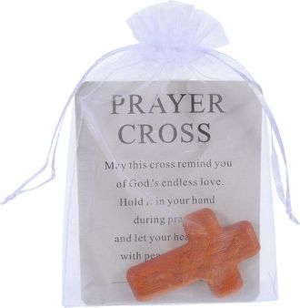 BESPORTBLE jojofuny 12er-Set Holzkreuze: Dekorative Mini-Kreuze aus Eichenholz f&uuml;r die Hosentasche, Tischdekoration, inklusive Tragetasche und Segenskarte f&uuml;r Fe