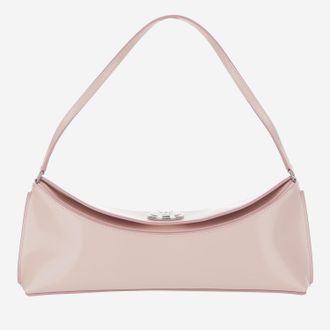 Jacquemus Womens Ovalo Leather Clutch Bag Pink Calfskin Shoulder